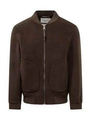 AMARANTO Zip-up Bomber Jacket - Fondente