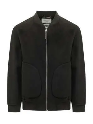 AMARANTO Zip-up Bomber Jacket - Nero