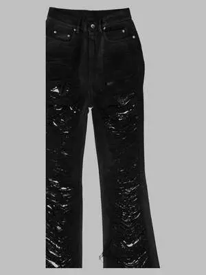 Rick Owens Wash Distressed Cotton Jeans