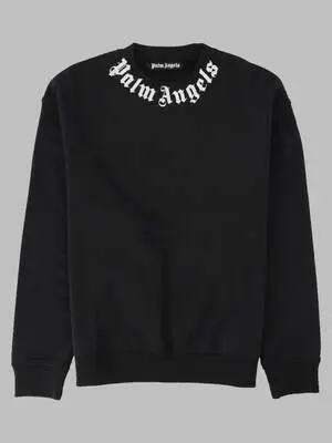 Palm Angels Logo Graphic Crewneck Sweatshirt - Black