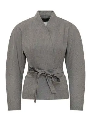 Andamane Margaux Belted Jacket - Grey/black