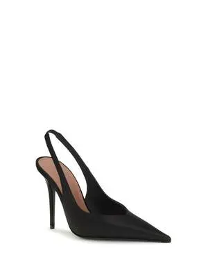 Amina Muaddi Anok Satin Slingback Pumps