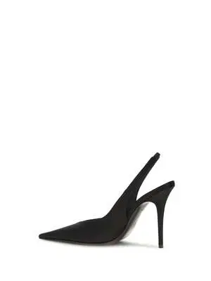 Amina Muaddi Anok Satin Slingback Pumps