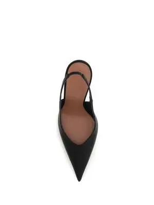 Amina Muaddi Anok Satin Slingback Pumps