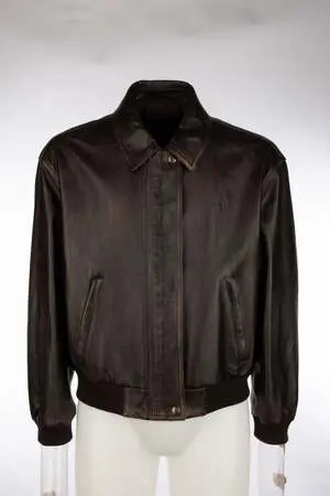 Prada Leather Bomber Jacket - Multicolor