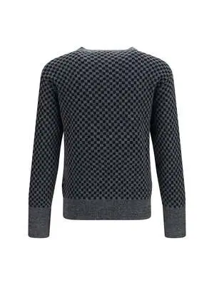 VIVIENNE WESTWOOD Checkmate Jacquard Knit Sweater - Gray