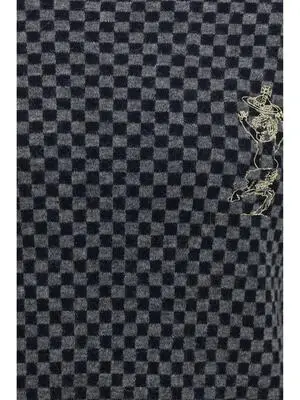 VIVIENNE WESTWOOD Checkmate Jacquard Knit Sweater - Gray