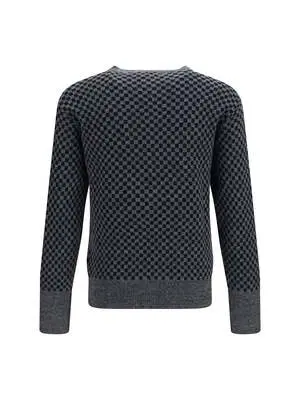 VIVIENNE WESTWOOD Checkmate Jacquard Knit Sweater - Gray