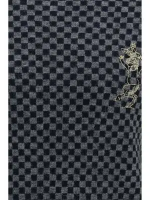 VIVIENNE WESTWOOD Checkmate Jacquard Knit Sweater - Gray