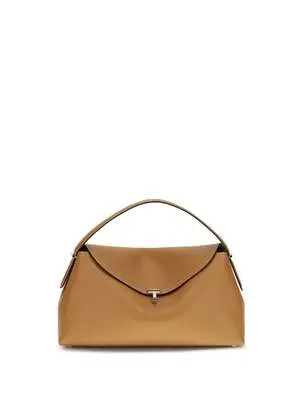 TOTEME T-lock Grained Leather Handbag - Cream
