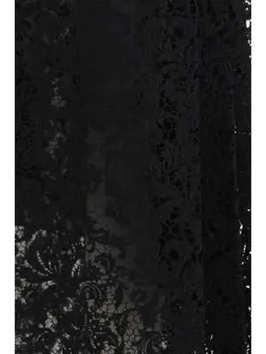 Fendi Flared Midi Skirt In Macramé Lace