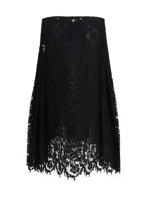 Fendi Macramé Lace Midi Skirt - Black