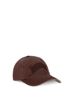 GANNI Cotton Baseball Cap With Embroidered Logo