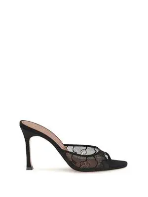 Amina Muaddi Alexa Lace Stiletto Sandals