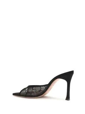 Amina Muaddi Alexa Lace Stiletto Sandals