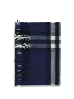 Burberry Cashmere Check Pattern Scarf - Blue