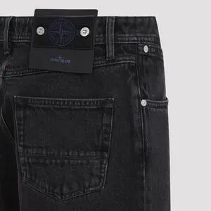 Stone Island Straight-leg Cotton Jeans - Black