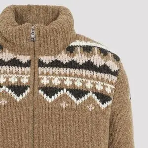 Moncler Jacquard Wool Blend Cardigan Jacket