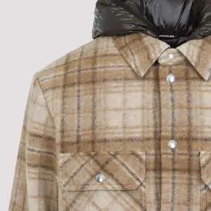 Moncler Nyvalin Layered Shirt Jacket With Down Gilet