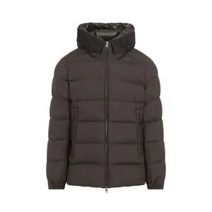 Moncler Technical Fabric Down Puffer Jacket - Brown