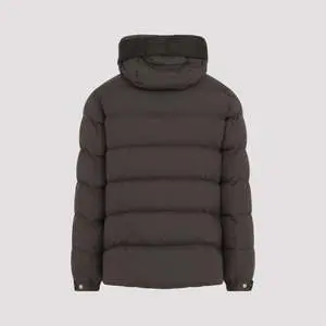 Moncler Technical Fabric Down Puffer Jacket - Brown