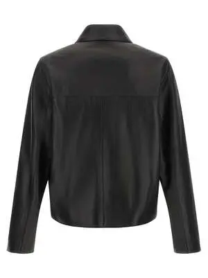 AMI Paris Leather Zip-up Jacket