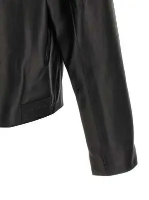 AMI Paris Leather Zip-up Jacket