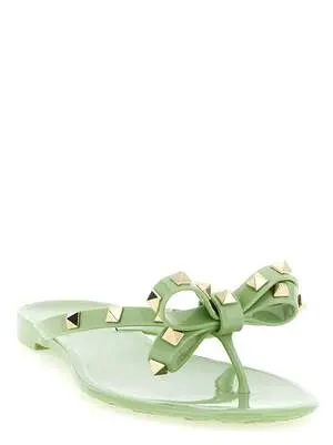 Valentino Garavani Rockstud Thong Sandals - Green