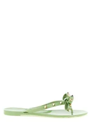 Valentino Garavani Rockstud Thong Sandals - Green