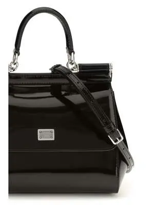 Dolce & Gabbana Small Sicily Glossy Calfskin Handbag