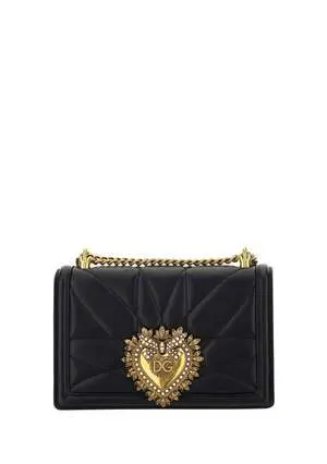 Dolce & Gabbana DOLCE & GABBANA Medium Devotion Matelassé Nappa Shoulder Bag Black