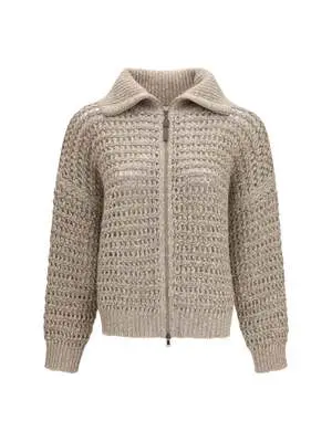 Brunello Cucinelli Ribbed Cashmere Cardigan - Gray