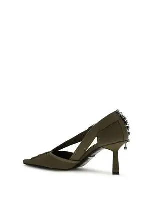Prada Embellished Canvas Pumps
