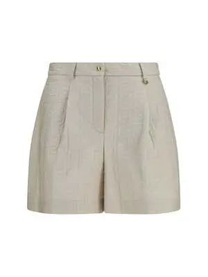 Moncler Logo Quilted Shorts - Cream