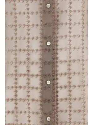 Brunello Cucinelli Checked Shirt - Cream