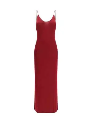 Saint Laurent Backless Knit Dress With Cassandre Chain - Multicolor