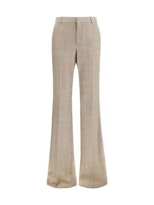 Saint Laurent Wool Flared Pants - Cream