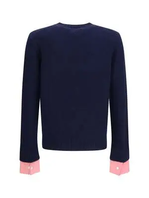 Prada Shetland Wool Crewneck Sweater - Blue