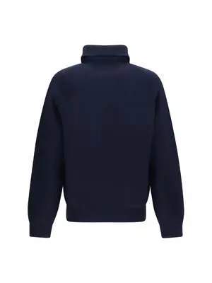 Prada Half-zip Wool And Cashmere Oversized Sweater - Blue