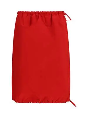 Prada Satin Midi Skirt With Drawstring