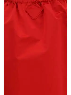 Prada Satin Midi Skirt With Drawstring