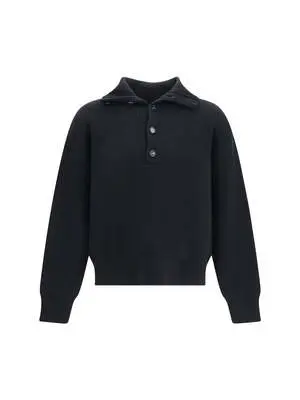 AMI Paris High-neck Buttoned Sweater
