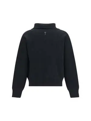 AMI Paris High-neck Buttoned Sweater