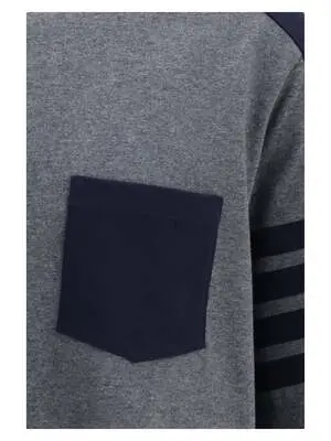 Thom Browne Colorblock T-shirt With 4-bar Detail