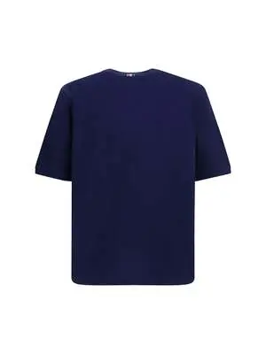Thom Browne Jersey T-shirt With Ribbed Cuffs - Blue