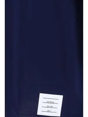 Thom Browne Jersey T-shirt With Ribbed Cuffs - Blue
