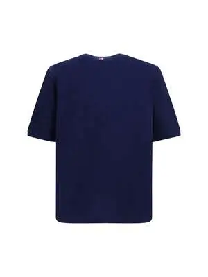 Thom Browne Jersey T-shirt With Ribbed Cuffs - Blue