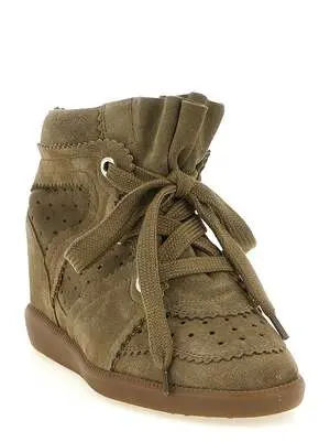 Isabel Marant Étoile Bobby Suede Wedge Sneakers - Cream