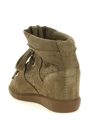 Isabel Marant Étoile Bobby Suede Wedge Sneakers - Cream