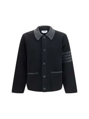 Thom Browne 4-bar Cotton Piqué Jacket - Black